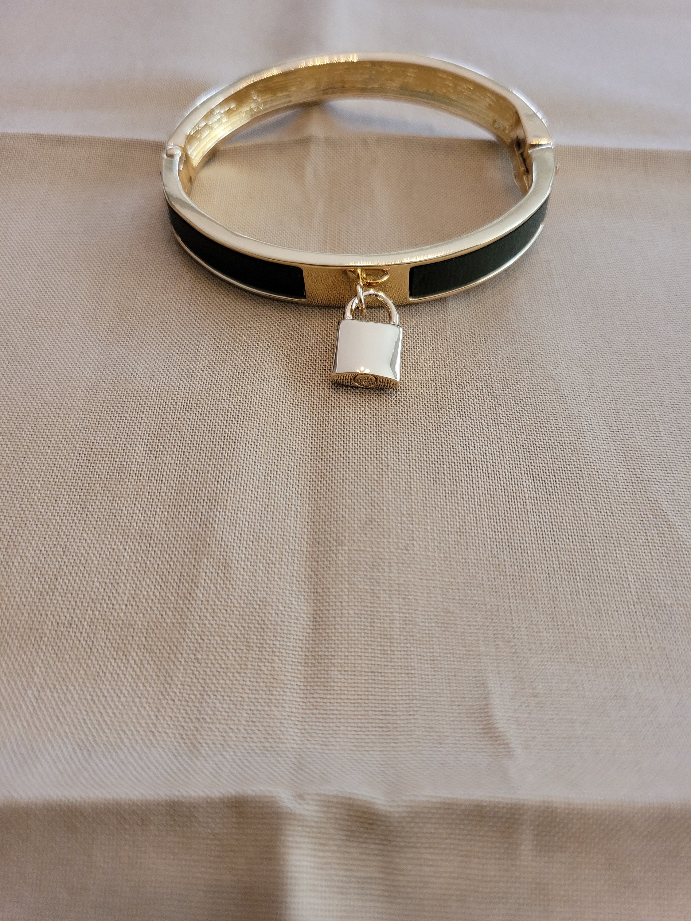 Leather Lock Bracelet - Etsy