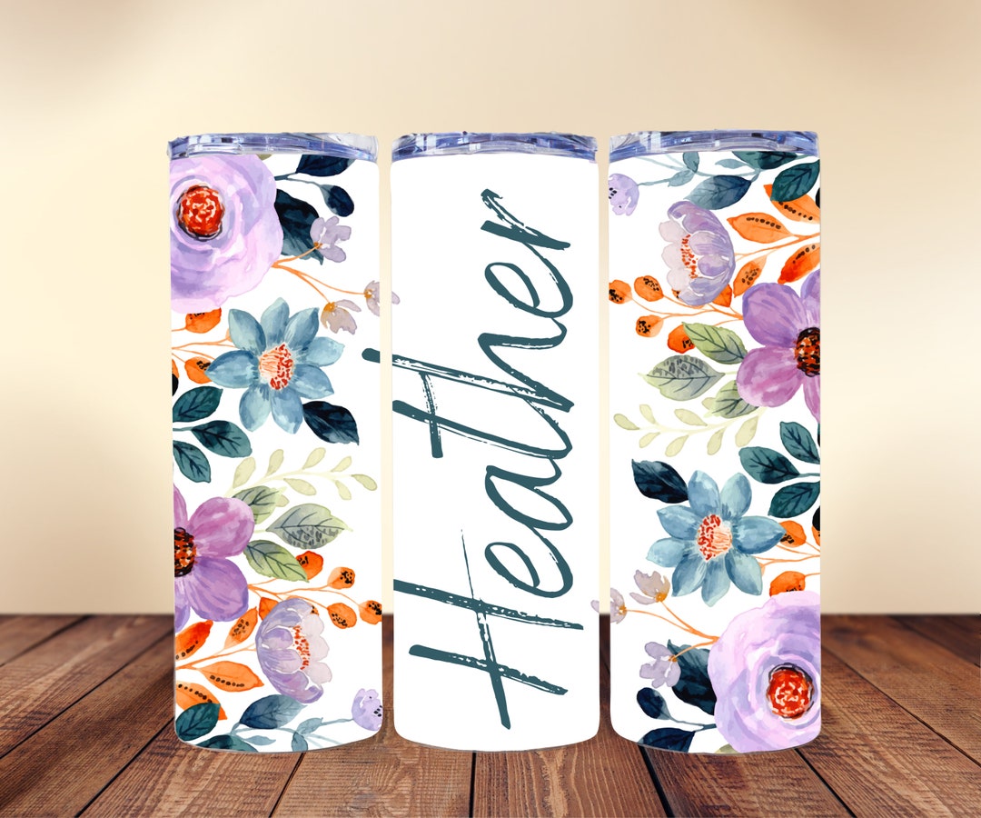 Personalized Name Skinny Tumbler, Custom Tumbler With Lid and Straw ...