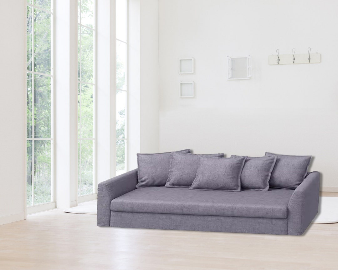 Linen Gray Holmsund 3 Seat Sofa-bed Cover, 700 Fabric Options, Custom ...