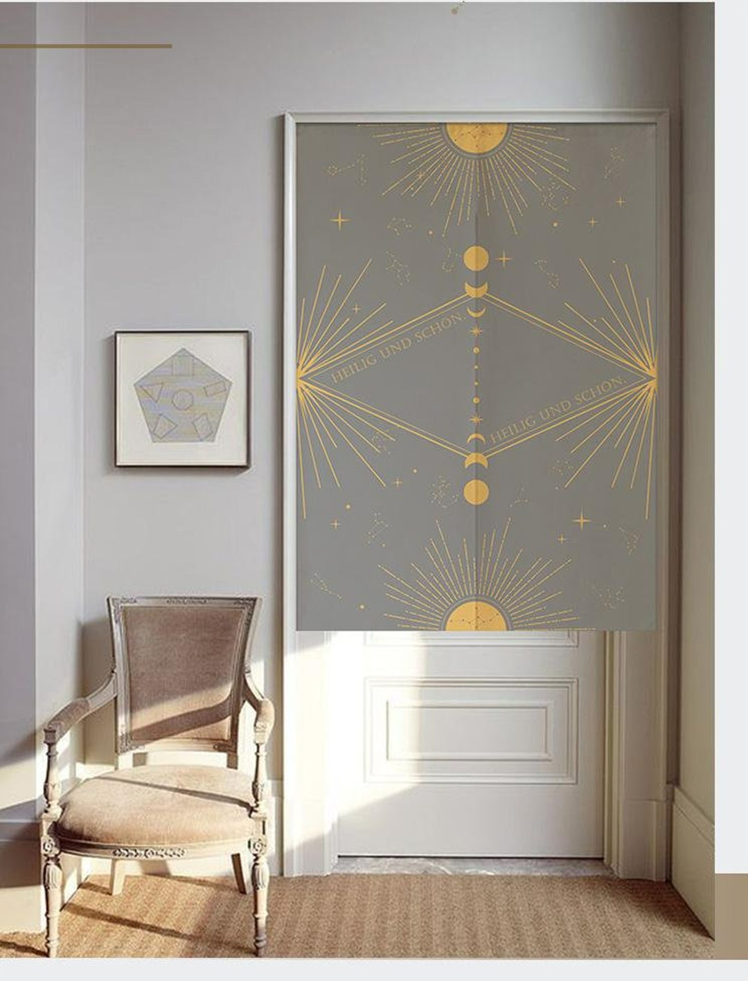 Linen Noren Curtains, American Traditional Pattern Panel, Japanese ...