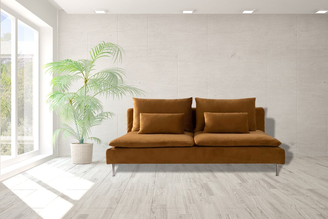 Velvet Soderhamn Sofa Cover, 700 Fabric Options, Custom Made Cover for ...