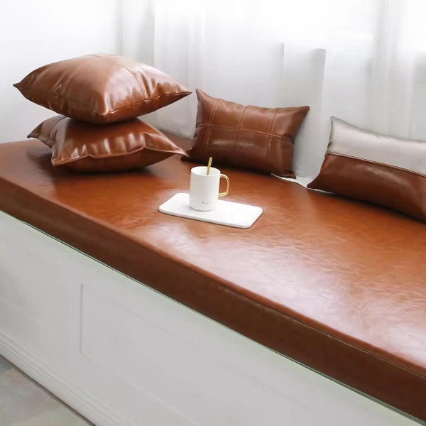 Custom Faux Leather Bench Cushion Covers - Etsy