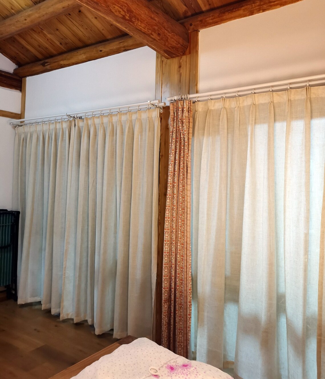 6Colors Pair of Linen Blend Curtain Draperies Semi Sheer | Etsy