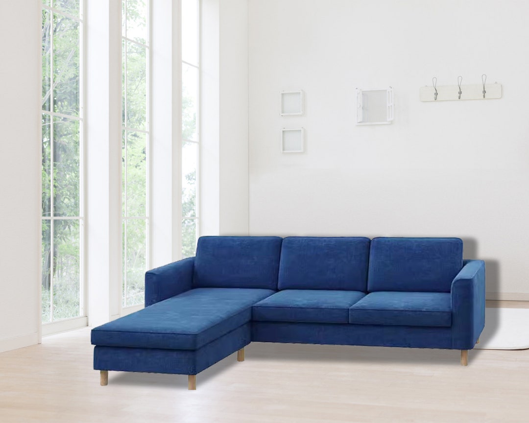 Velvet Blue Parup 3 Seat Chaise Lounge Sofa Cover, 700 Fabric Options ...