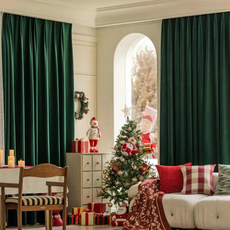 Emerald Green Velvet Curtains - Etsy