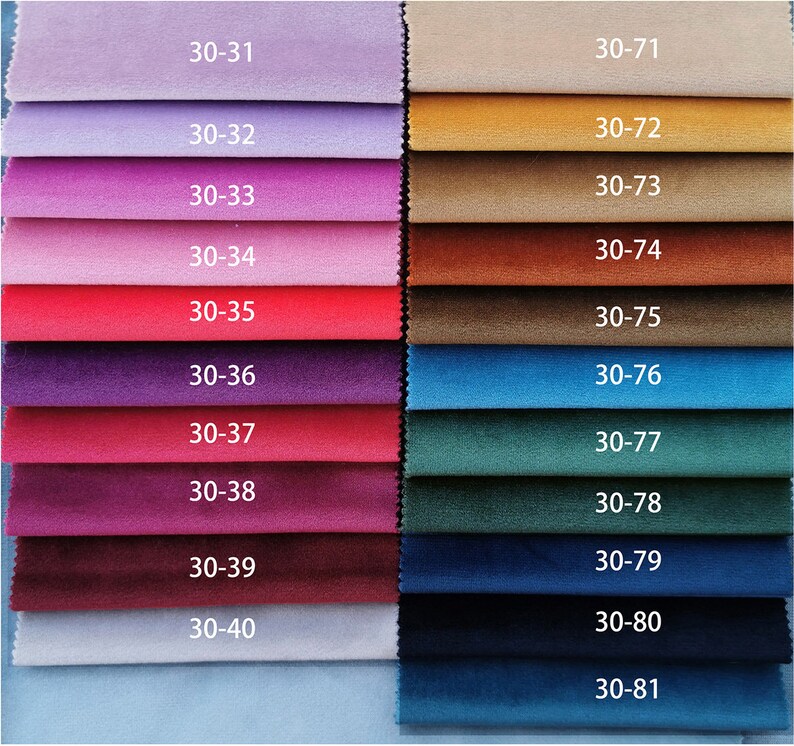 80 Colors Velvelt Fabric Samples Velvet Swatchescurtain - Etsy