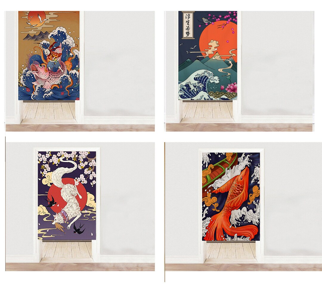 Noren Door Curtain ,ukiyoe Tapestry Noren Panel, Japanese Curtain, Long ...