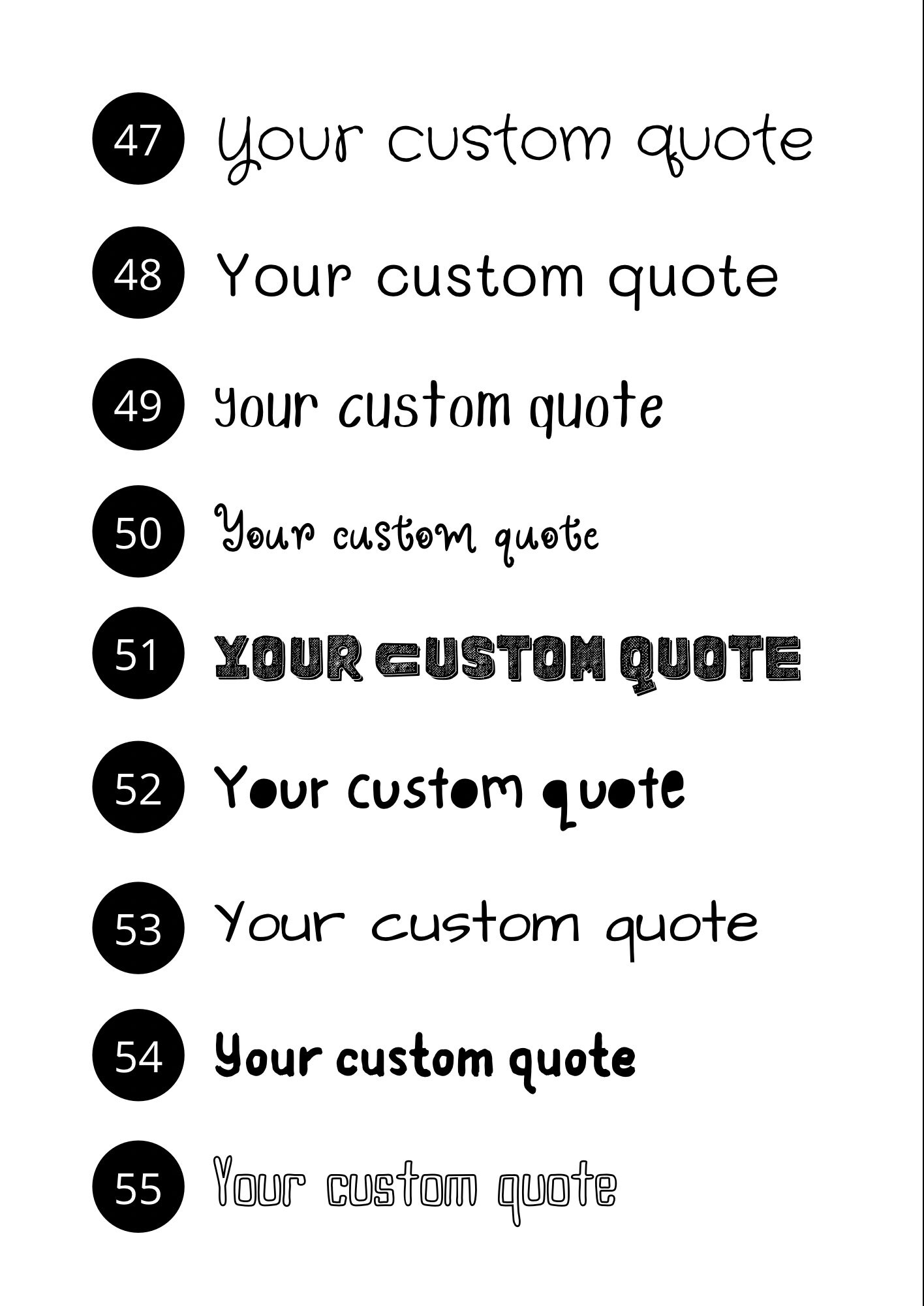 Custom Quote Print Personalized Quote Custom Text Printable - Etsy UK