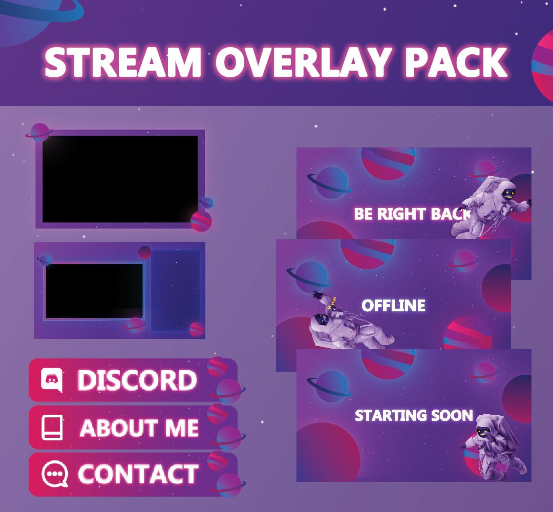 Animated Space Themed Stream Overlay Pack - Etsy