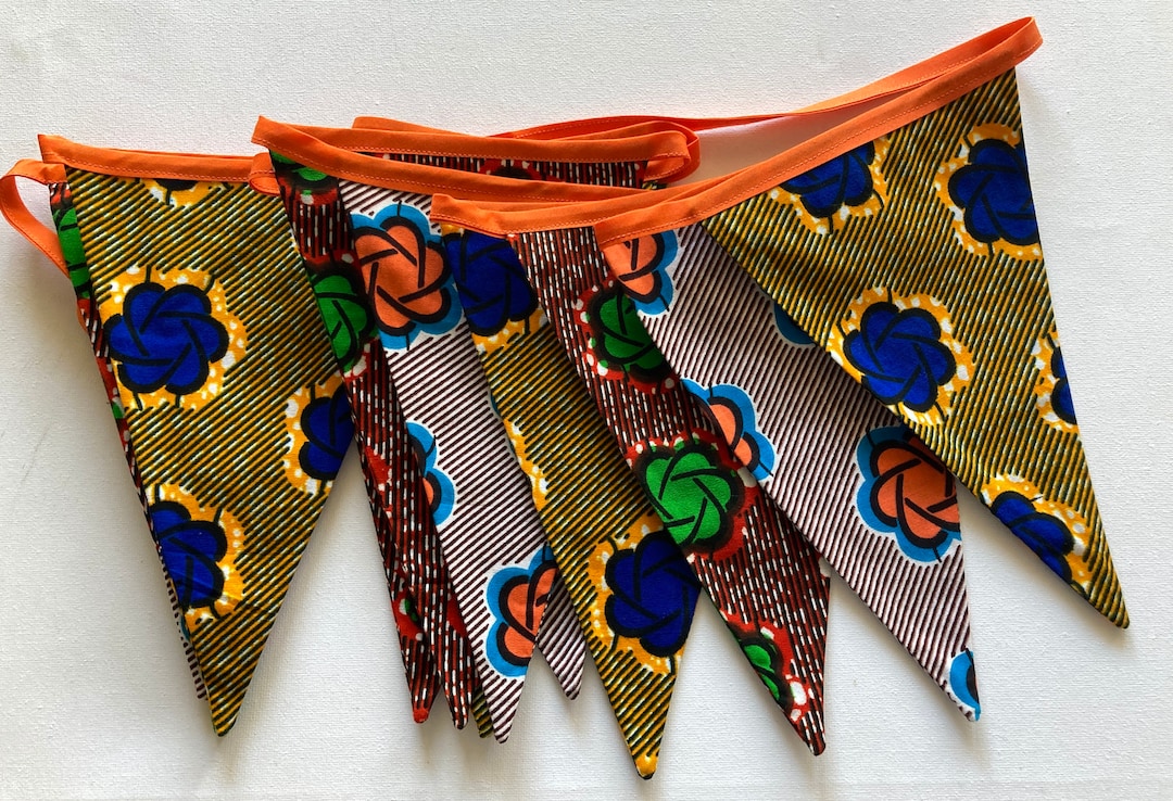 African Print Bunting/ Pennant Necklace - Etsy