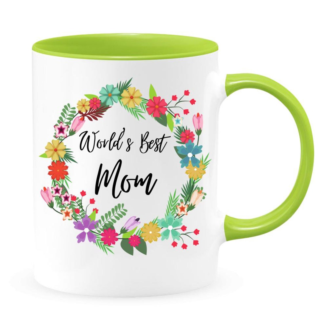 Worlds Best Mom 11 Oz Coffee Mug Beautiful Two Tone Etsy