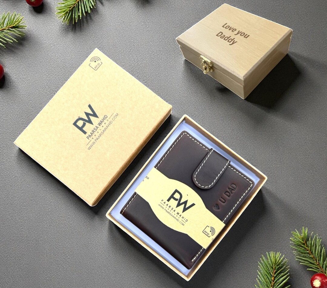 Personalized Leather Wallet: RFID Safe, Embossed Thoughtful Gift for ...