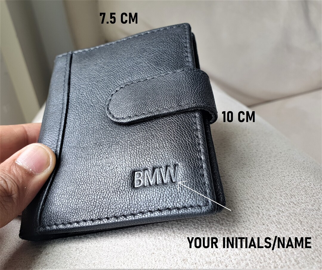 Personalized Black Leather Credit Card Wallet: RFID Safe, Removable ...
