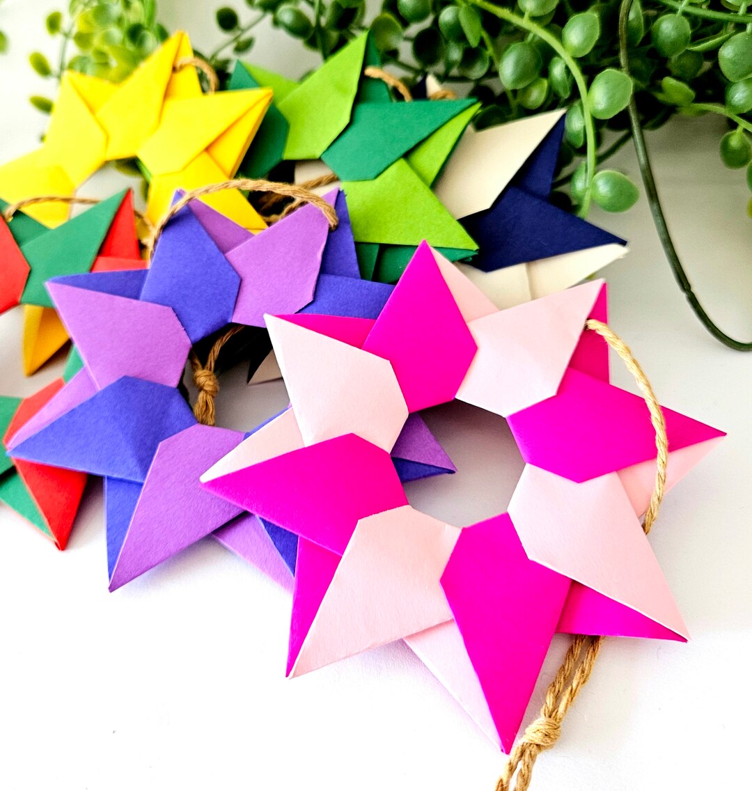 Origami Star Wreath, All Year Round Wreath, Christmas Wreath, Christmas ...