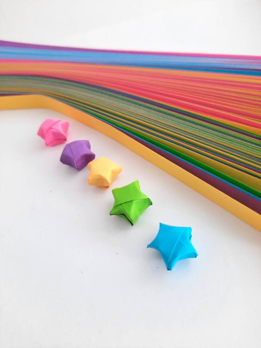 Pastel Origami Star Paper Strips | Star Folding Paper | Lucky Star ...