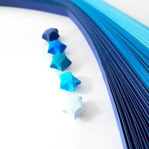 Blue Shade Origami Star Paper Strips Star Folding Paper Lucky Star ...