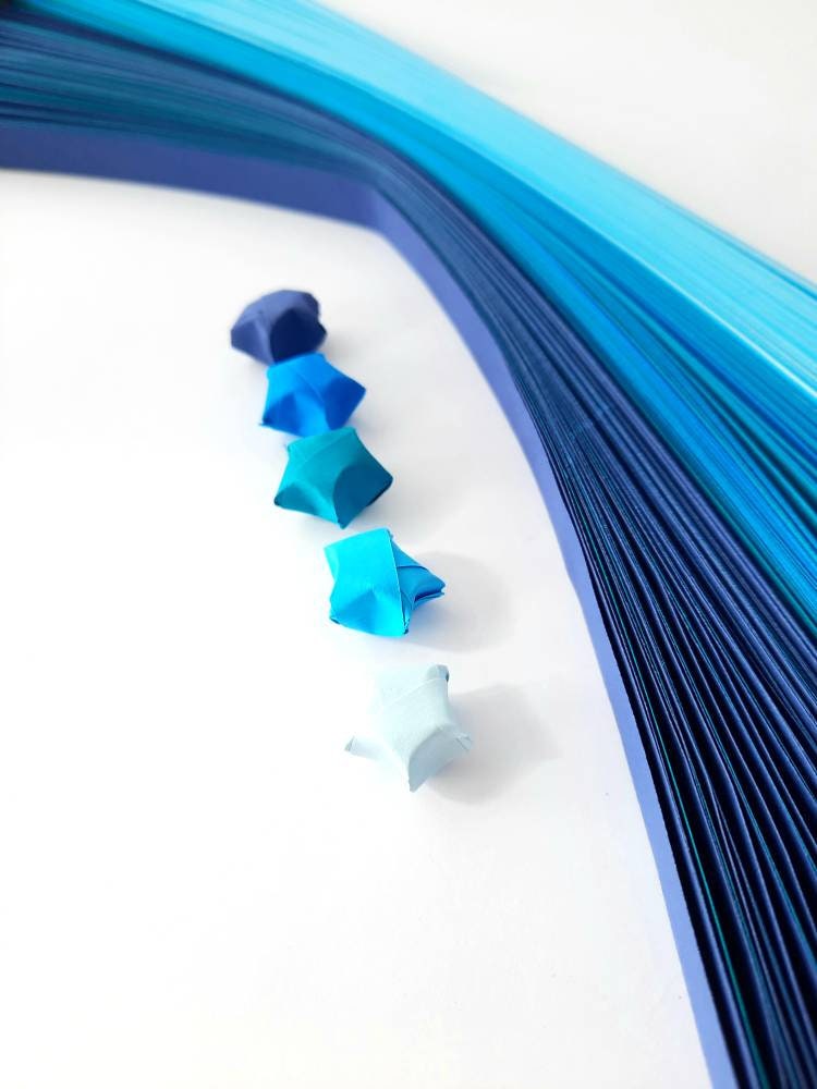 Blue Shade Origami Star Paper Strips Star Folding Paper - Etsy Australia