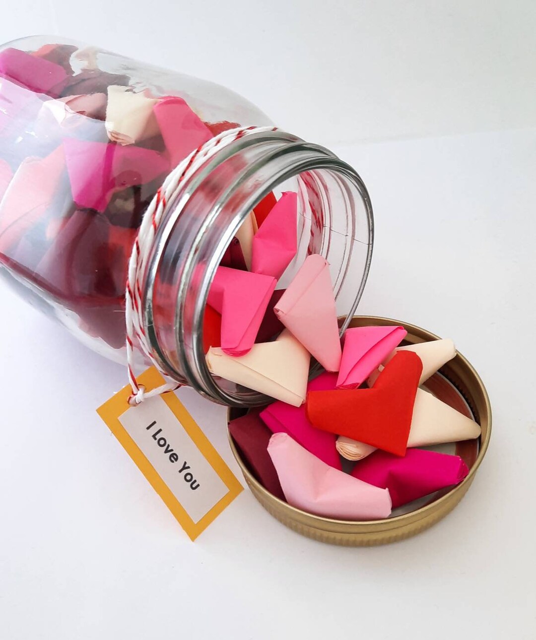 Origami Red and Pink Heart, Anniversary Gift for Her, Wife, Girlfriend ...