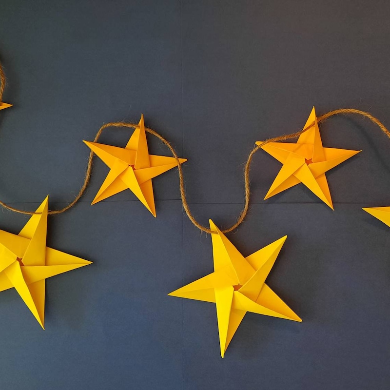Paper Star Garland - Etsy