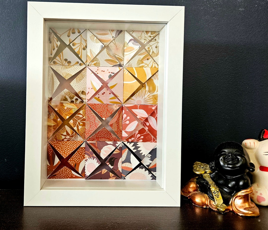 3D Origami Frame Wall Art, Paper Wall Decor, Wall Frame Decor, Home and ...