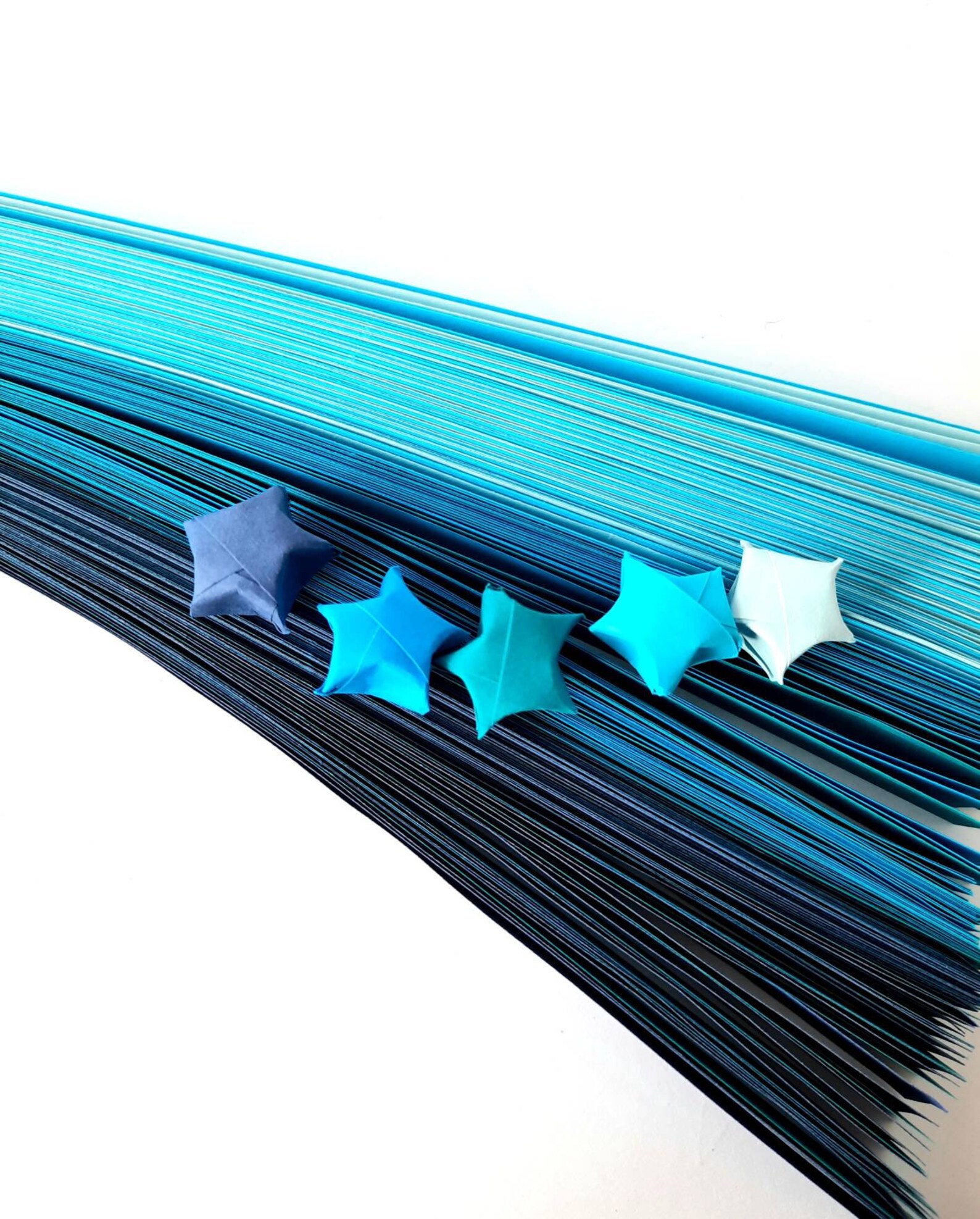 Blue Shade Origami Star Paper Strips Star Folding Paper - Etsy Australia