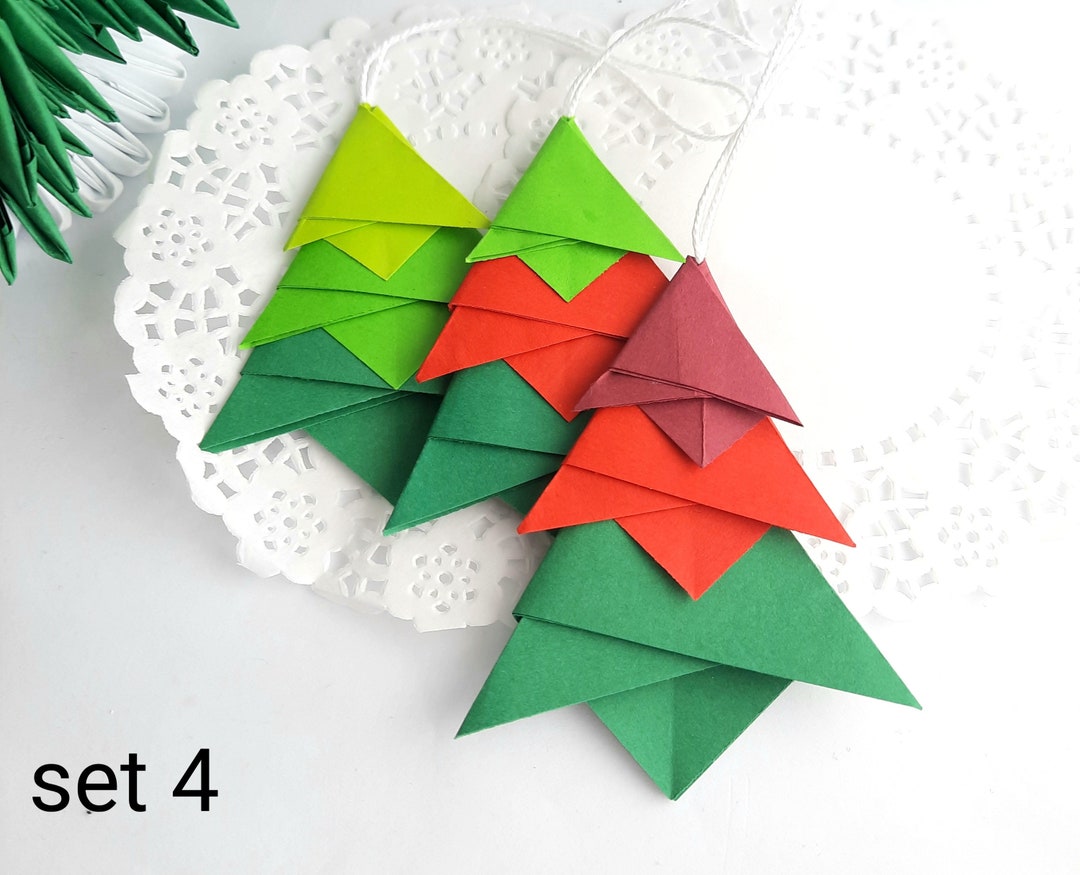 Origami Christmas Tree Ornaments, Christmas Decor, Christmas Tree ...