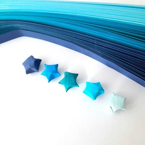 Blue Shade Origami Star Paper Strips Star Folding Paper Lucky Star ...
