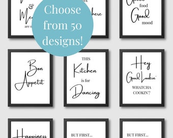 Kitchen Prints, Kitchen Typography, Funny Kitchen Dining Quotes ...