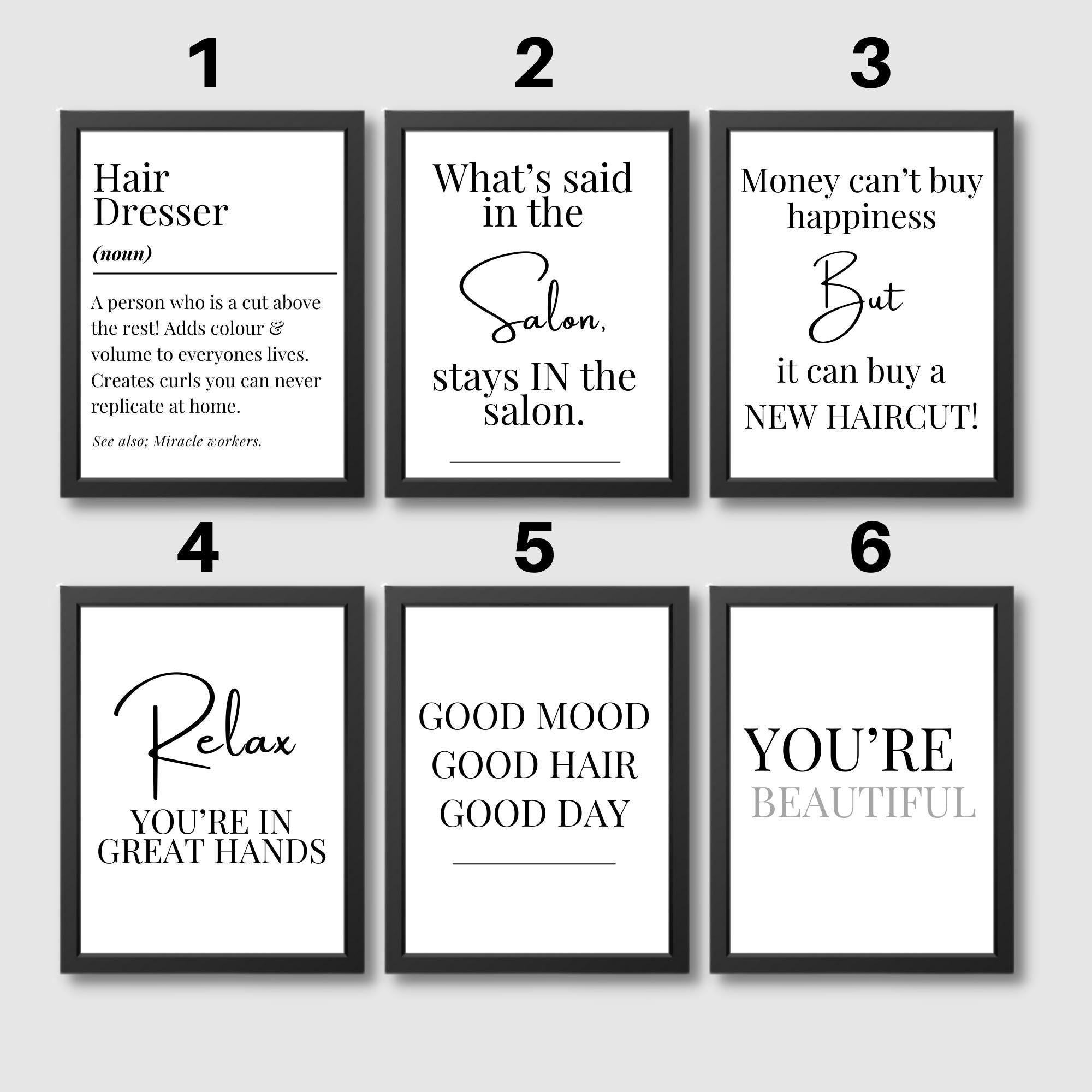 Hair Salon Wall Print, Hair Dressers Salon Wall Art, Printed Slogan ...