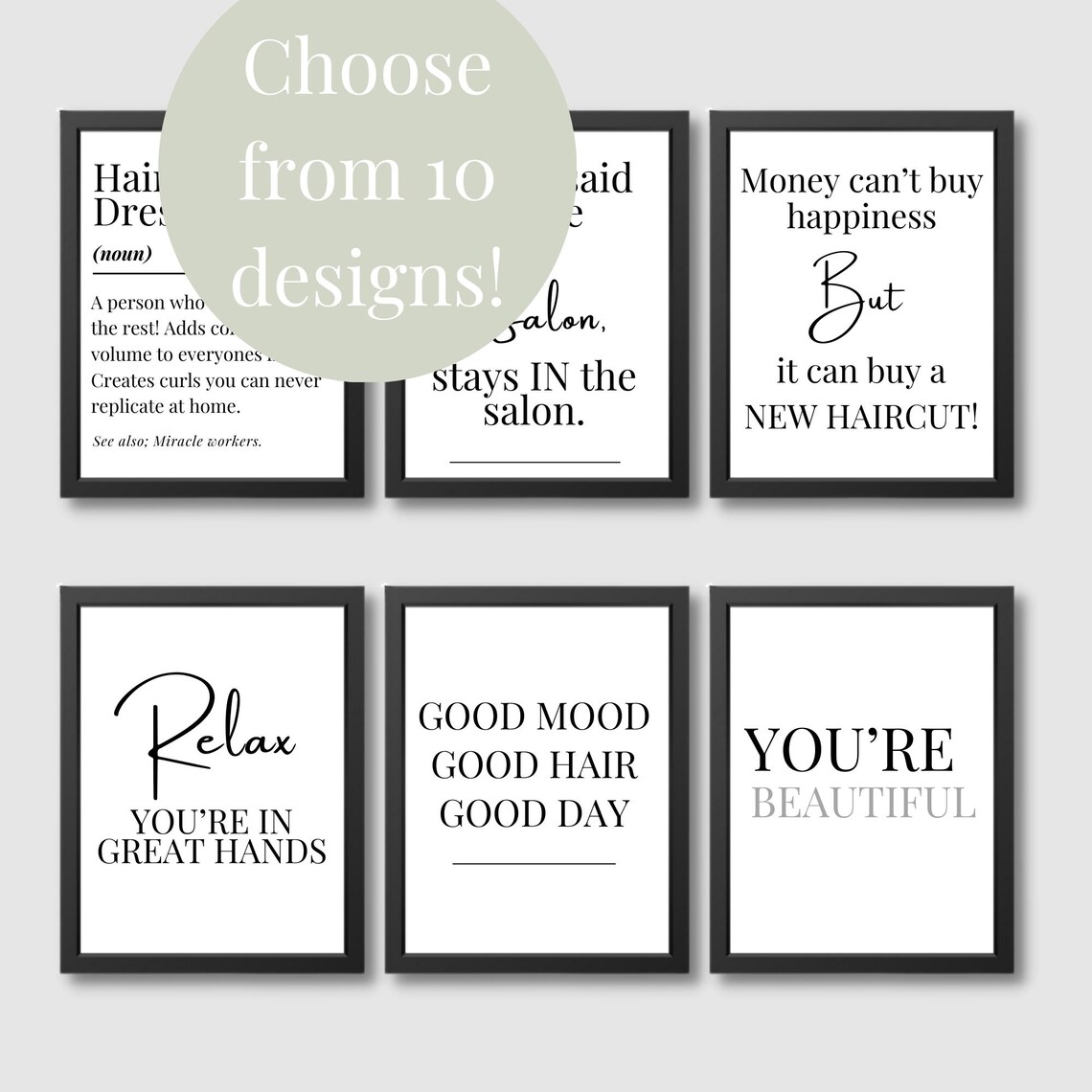 Hair Salon Wall Print, Hair Dressers Salon Wall Art, Printed Slogan ...