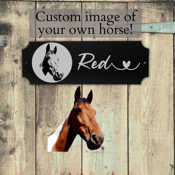 Personalised Stable Sign With Image of Your OWN HORSE Stable - Etsy UK