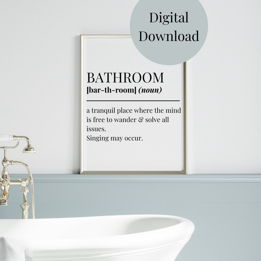 Bathroom Definition, Bathroom Decor Bathroom Wall Art Funny Quote for ...