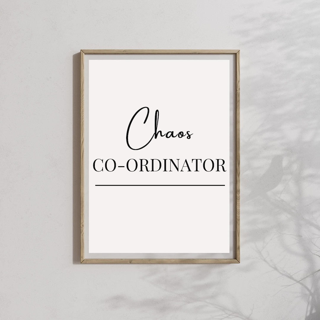 Chaos Co-ordinator Print, Office Wall Decor, Funny Office Decor, Rude ...