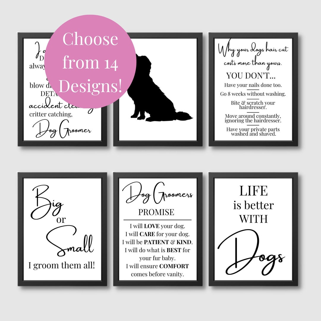Dog Grooming Salon Wall Art Decor, Dog Grooming Salon Decor, Dog ...