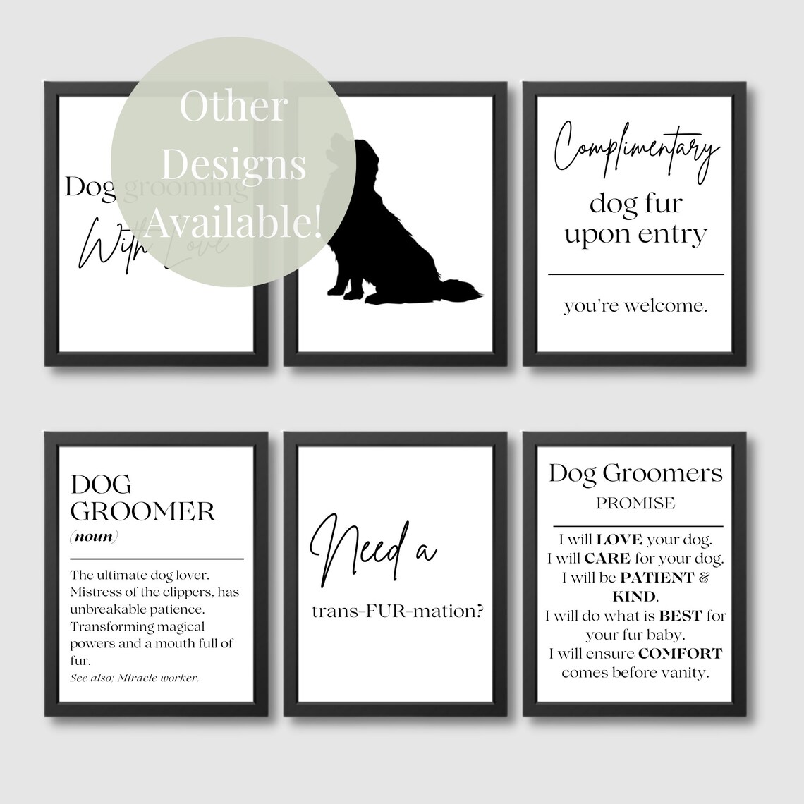 Dog Grooming Salon Decor, Wall Art Decor, Dog Parlour Signs, Dog ...