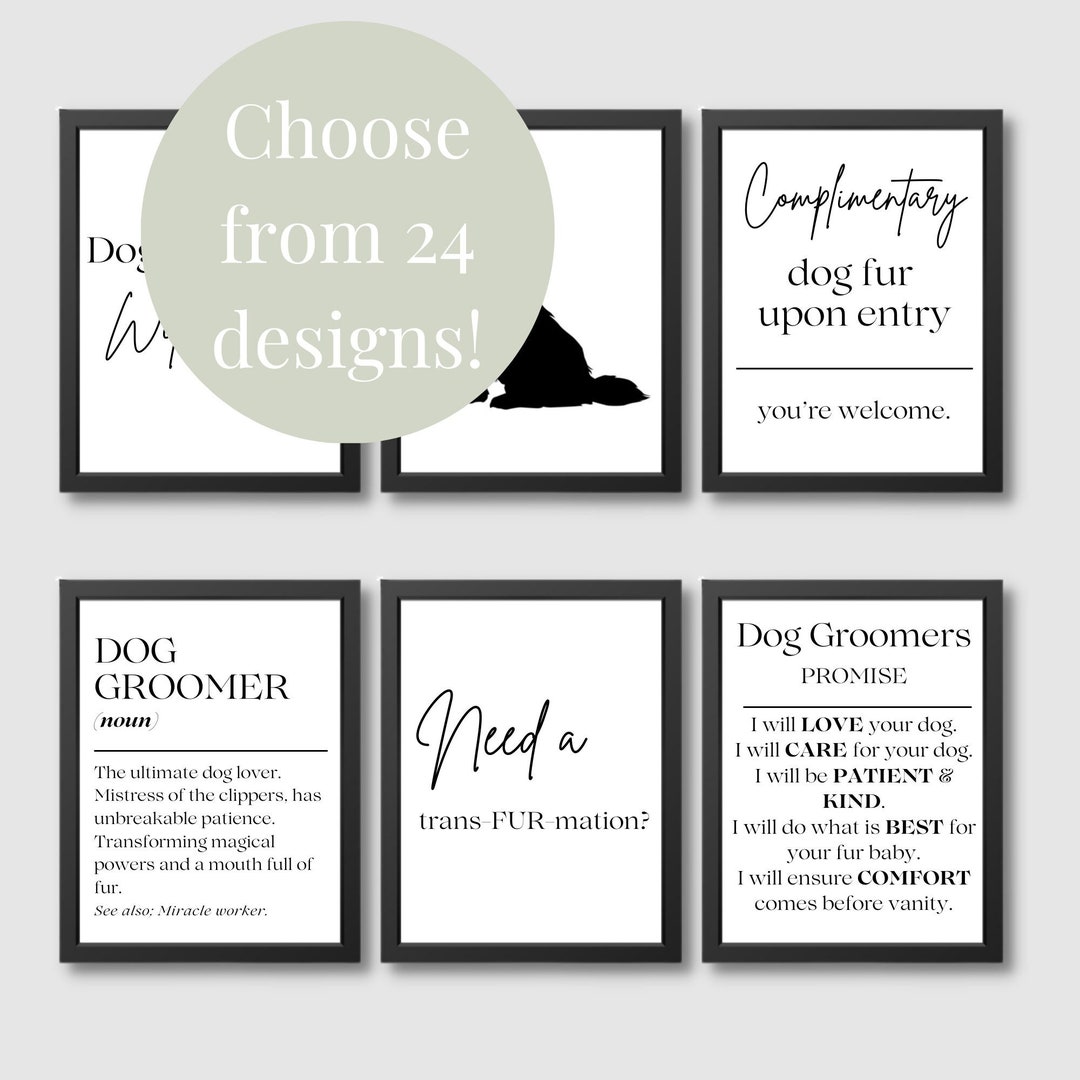 Dog Grooming Salon Wall Art Decor, Dog Grooming Salon Decor, Dog ...