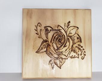 Pyrography Flower | Etsy