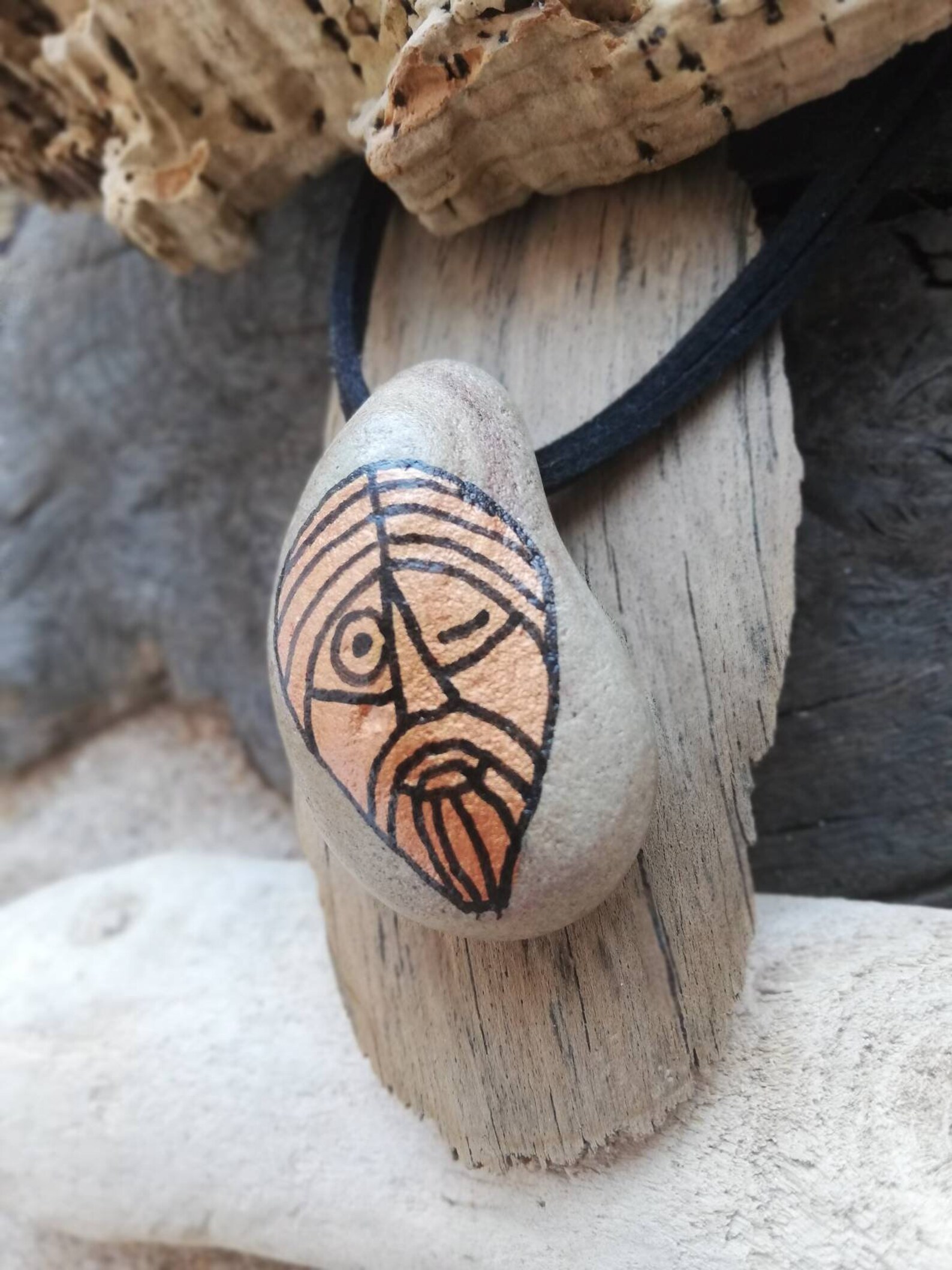 Odin Stone: Scottish Natural Hag Stone Painted With Depiction - Etsy