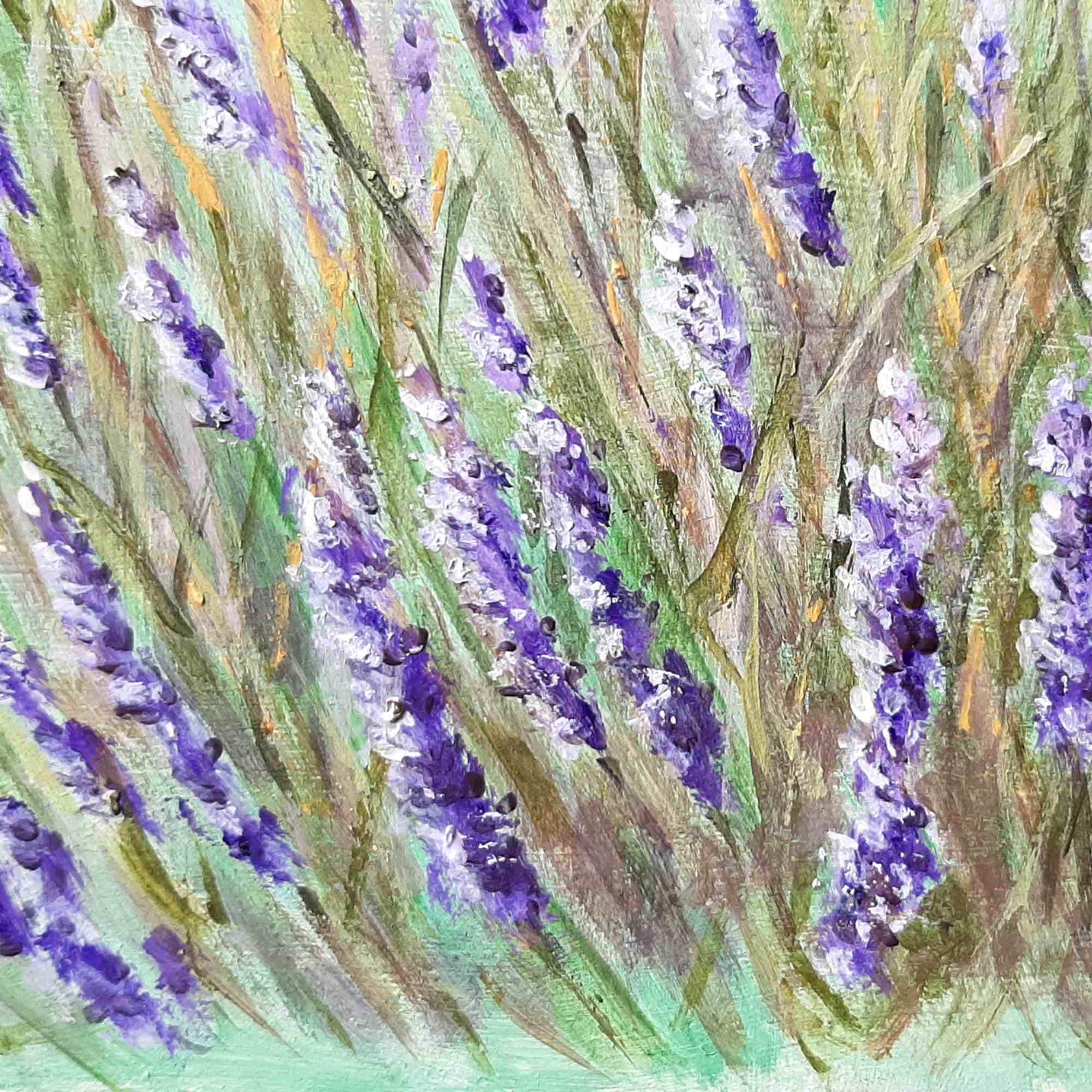 Lavender Painting Original Acrylic Art Floral Artwork Meadow Painting ...