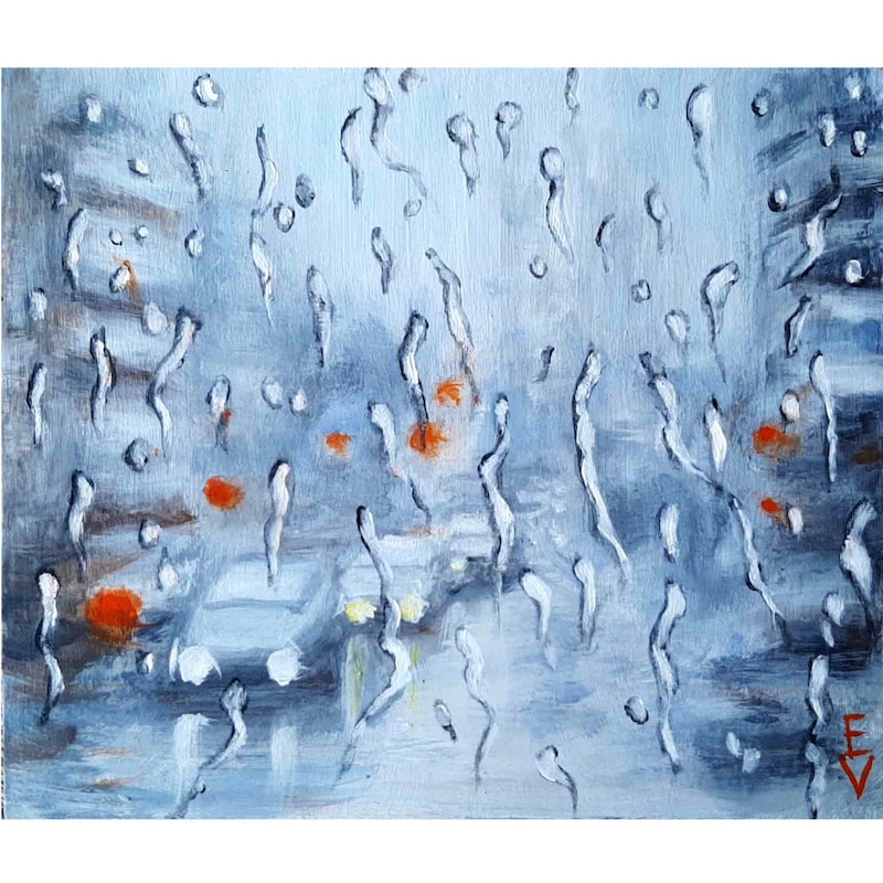 Raindrops Painting - Etsy
