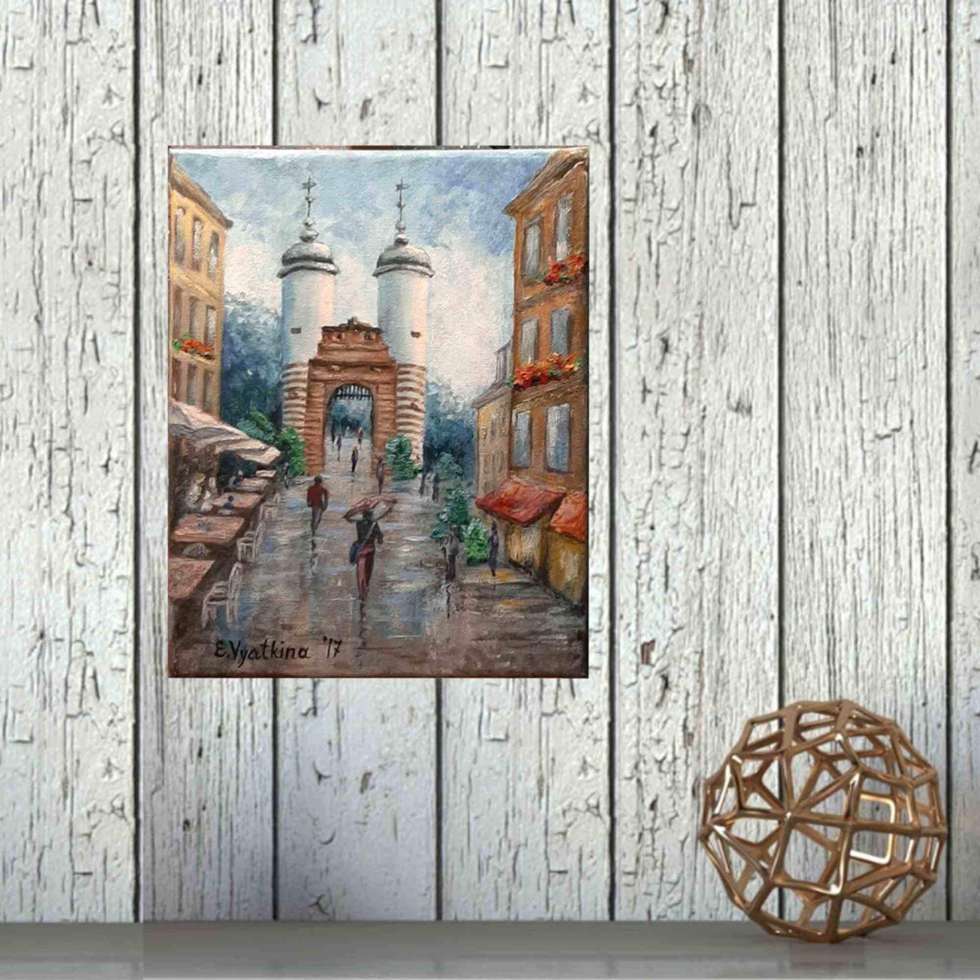 Altes Tor Gemälde Original Acryl Kunst Altstadt Leinwand Altes Tor ...