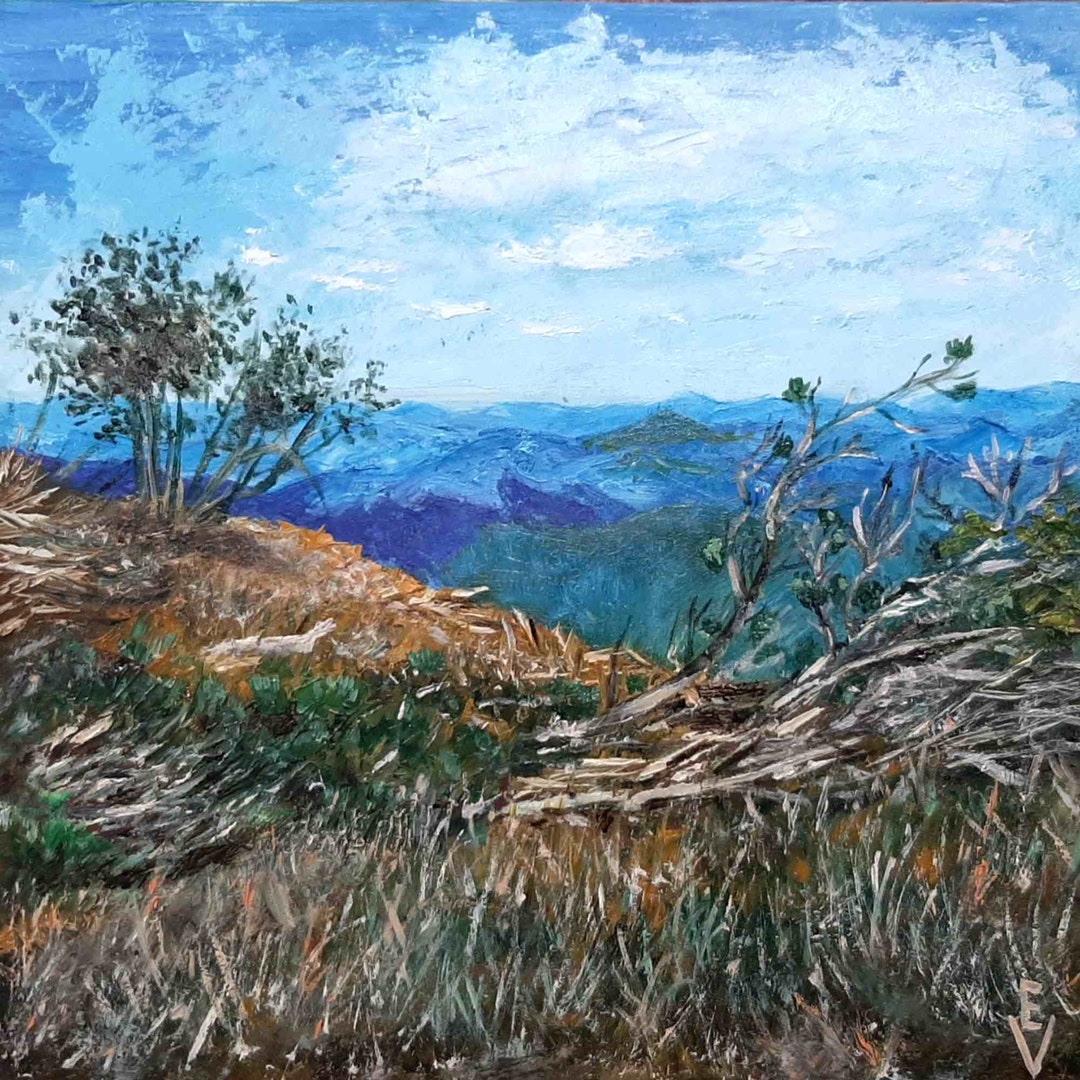 France Painting Original Oil Art Alps Artwork Mountain Artwork Alpine ...