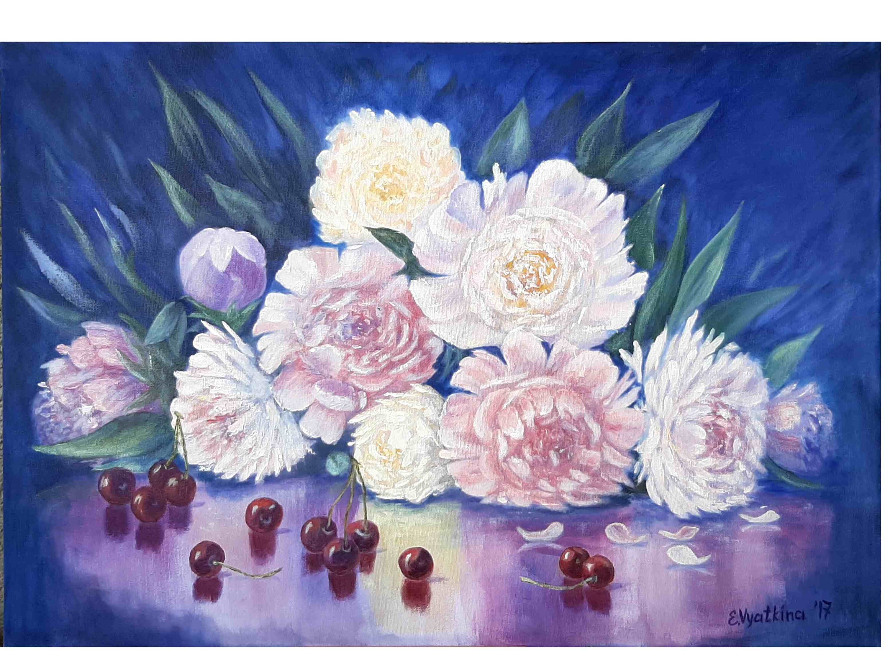 Peonies Painting Original Acrylic Art Peonies Canvas Art Peonies Wall ...