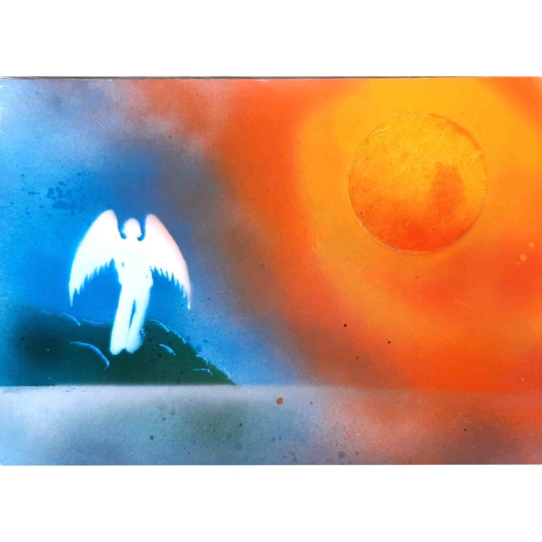 Angel Painting Original Spray Art Wings Painting Fantasy Artwork Winged ...