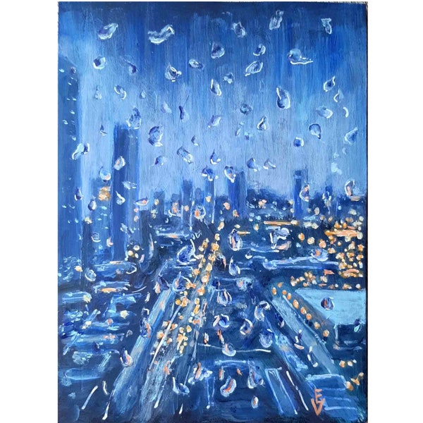 Raindrops Painting - Etsy