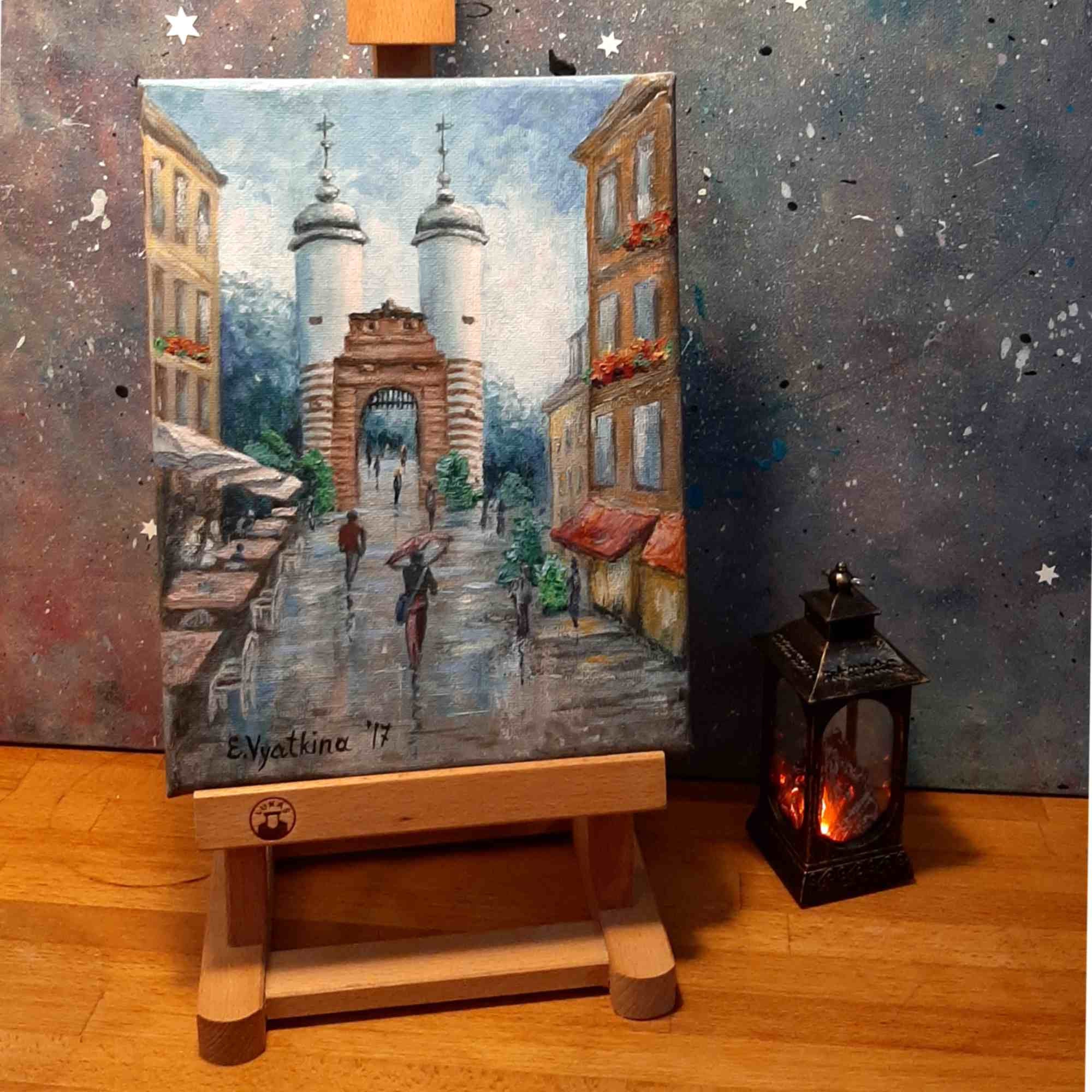 Altes Tor Gemälde Original Acryl Kunst Altstadt Leinwand Altes Tor ...