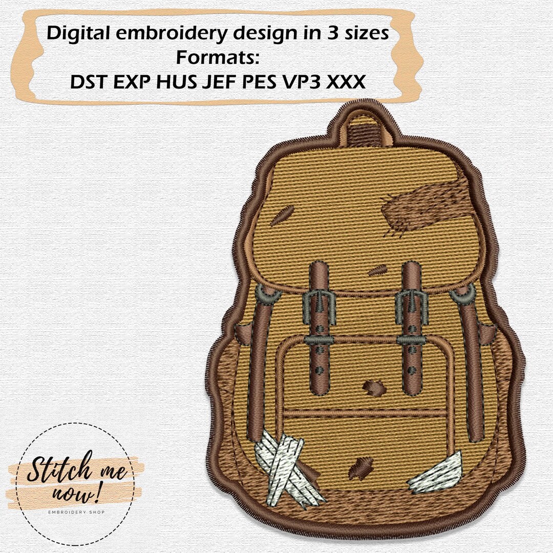 Travel Backpack Machine Embroidery Design in 3 Sizes - Etsy