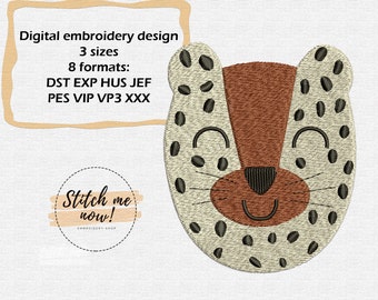 Leopard Flower Crown Machine Embroidery File Design 5x7 Inch Hoop ...