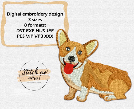 Corgi Dog Machine Embroidery Design - Etsy