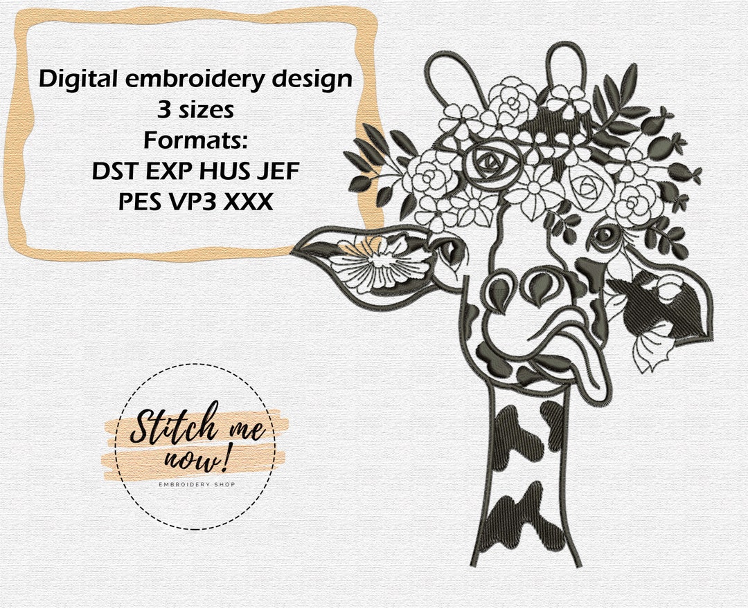 Cool Giraffe Machine Embroidery Design - Etsy